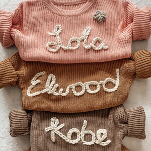 Personalized Hand Embroidered Name Sweater for Babies, Toddlers, Kids ...