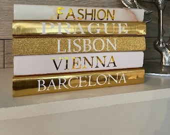5 Set of Books Customizable Book Stack Fashion Books Glam Decor Books ...