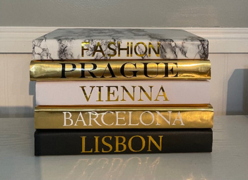 5 Set of Books | Customizable Book Stack | Fashion Books | Glam Decor ...