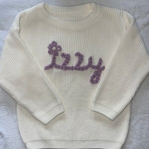 Personalized Hand Embroidered Name Sweater for Babies, Toddlers, Kids ...