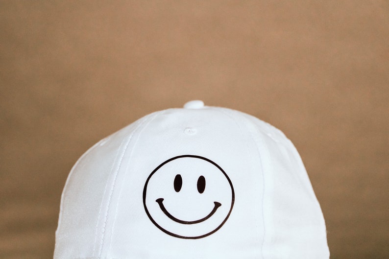 Smiley Face Hat, Smiley Face Ball Cap, Simple Smiley Hat, Neutral Hat ...