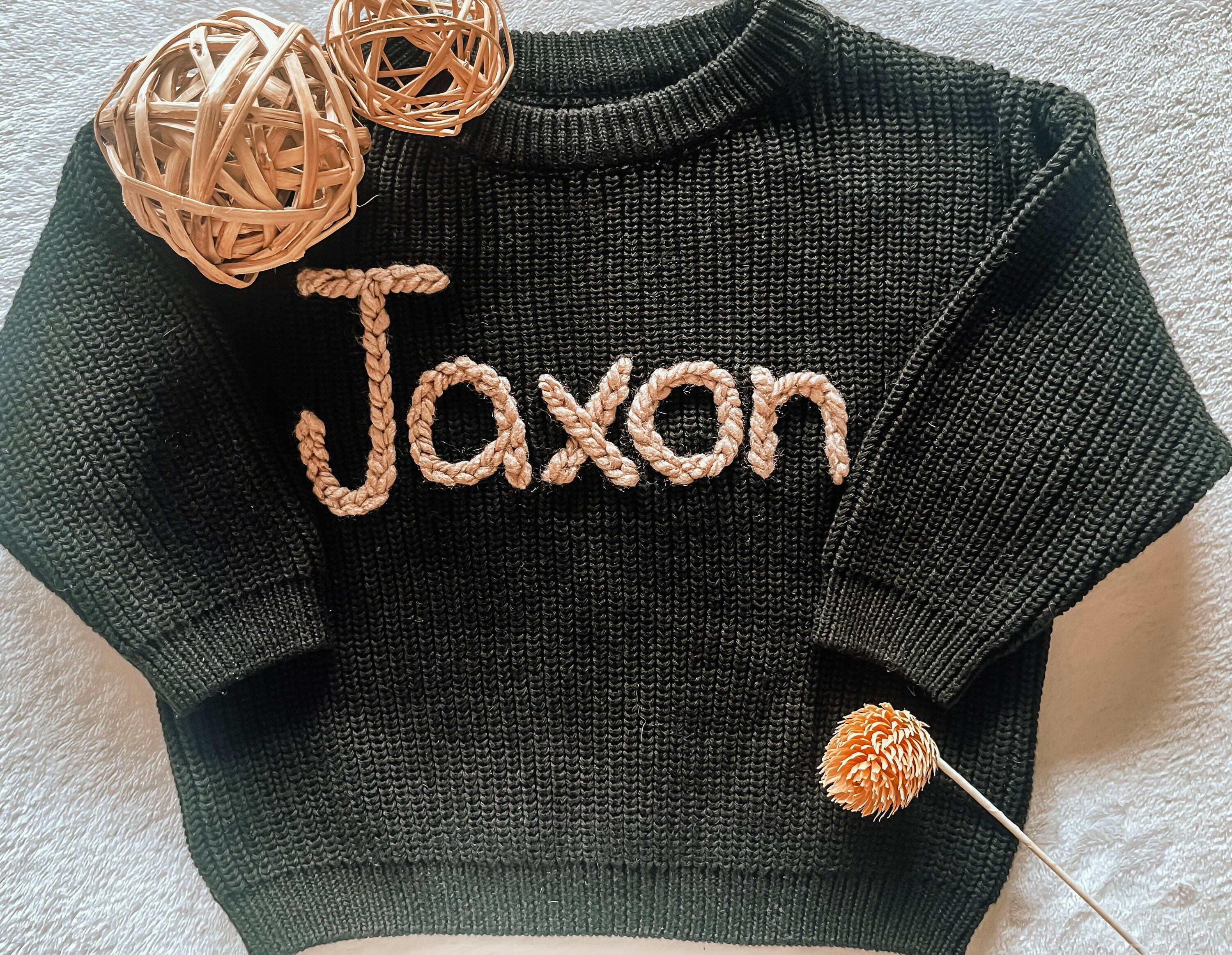 Personalized Hand Embroidered Name Sweater for Babies, Toddlers, Kids ...