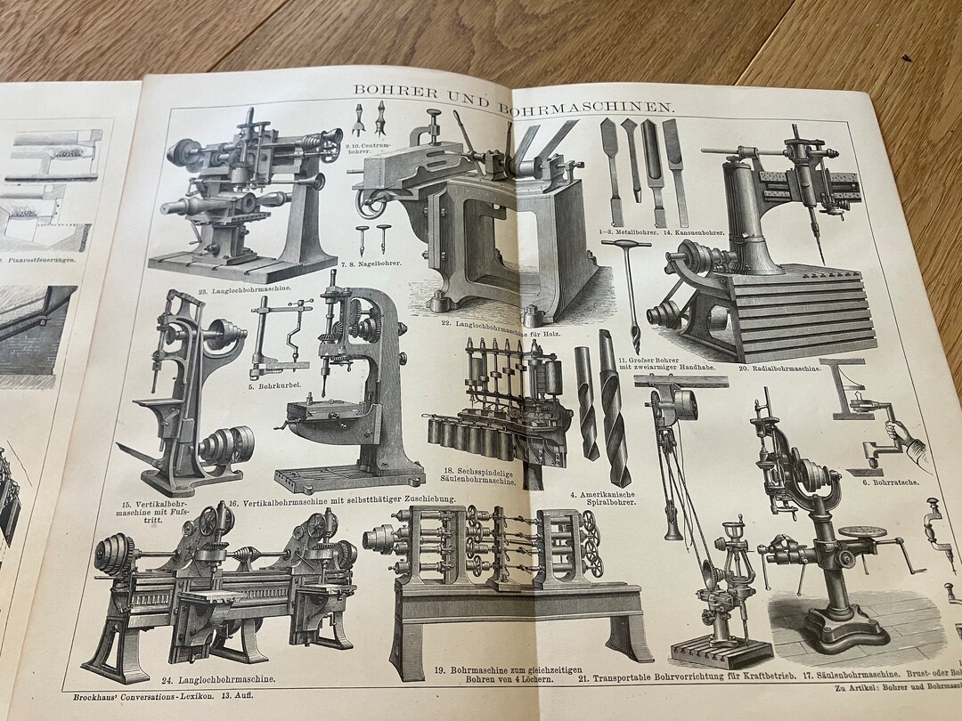 Bundle of 5 Antique Old Work Machines Print 1899 Orginal - Etsy