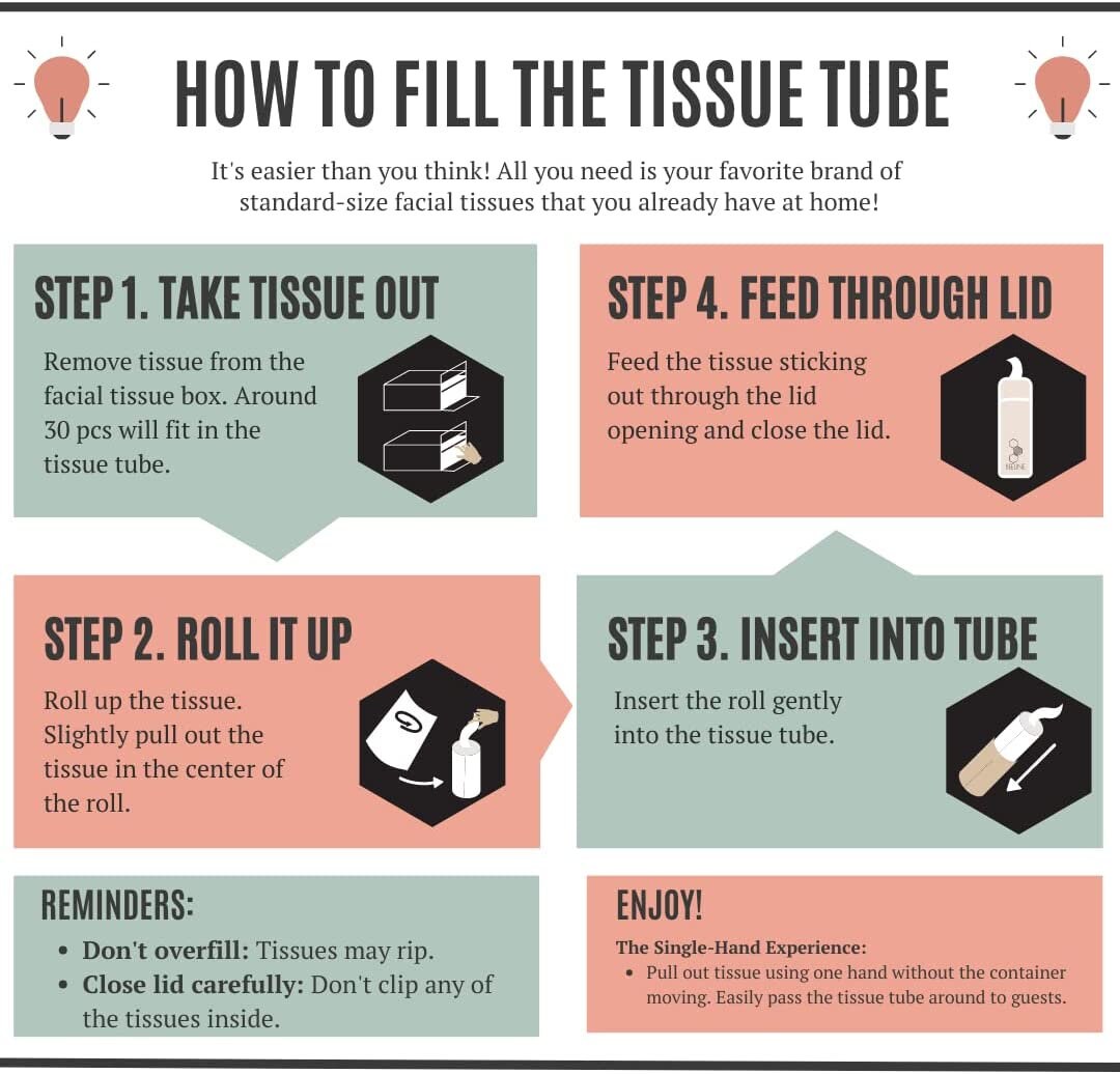 Beeline Tissue Tube - Bamboo Cylinder Round Facial Tissue Box Container ...