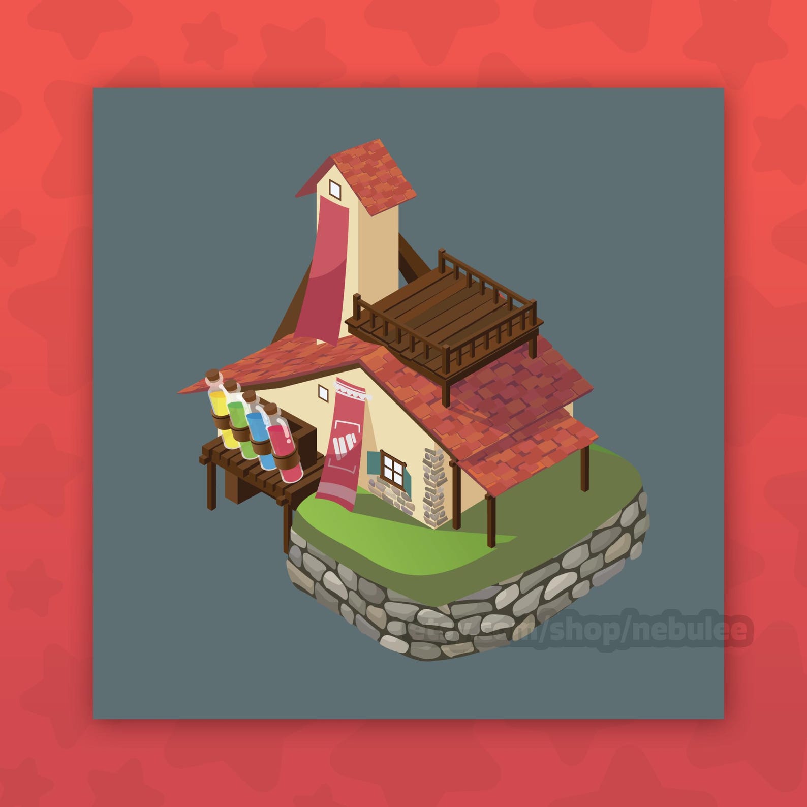 BOTW Dye Shop 6x6 Square Print - Etsy