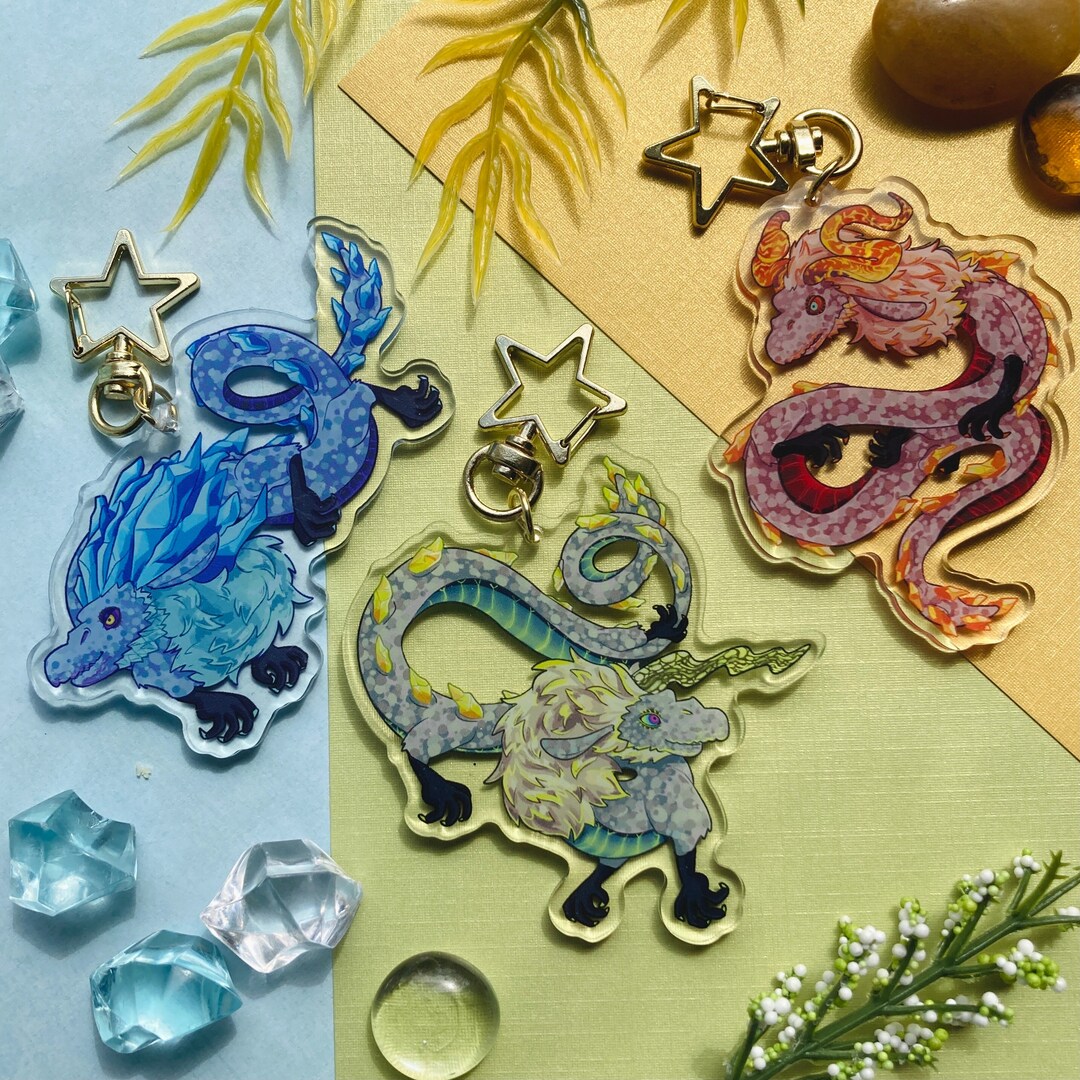 BOTW 3in Acrylic Dragon Keychains - Etsy