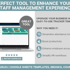 Digital Attendance Tracker: Google Sheets Template (digital Download ...