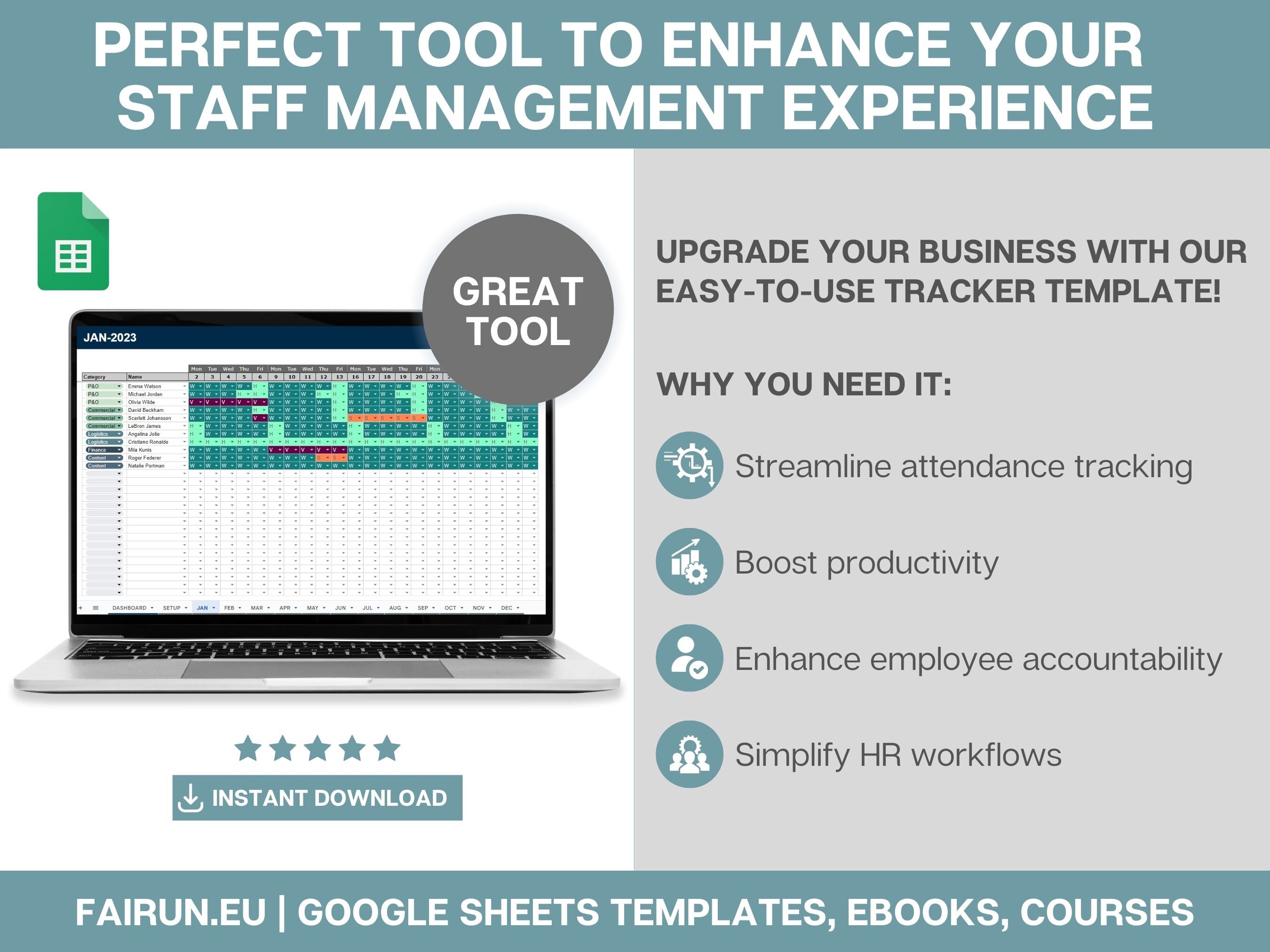Attendance Sheet & Name Tracking Template, Monthly Attendance Tracker ...