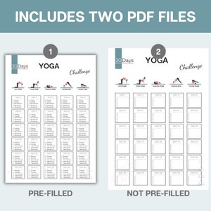 30 Day Yoga Challenge Printable PDF - Yoga for Energy, Posture and ...