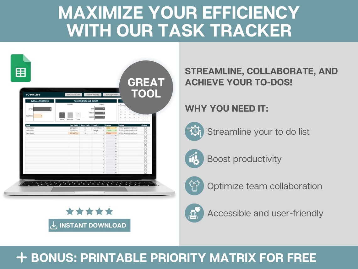 To Do List Google Sheets for Streamlined Employee Daily Task List ...
