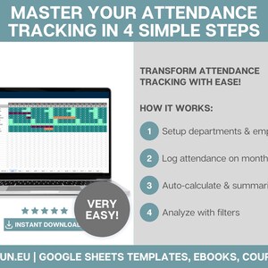 Digital Attendance Tracker: Google Sheets Template (digital Download ...