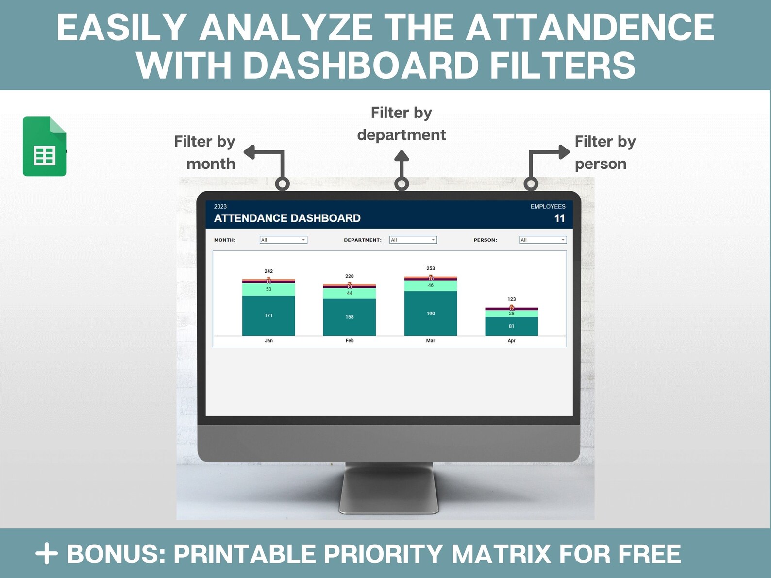 Digital Attendance Tracker: Google Sheets Template (digital Download ...