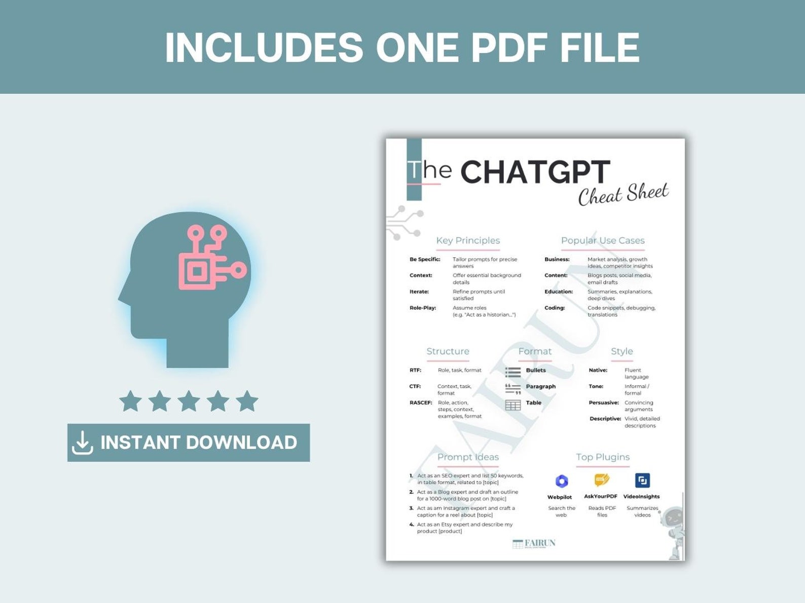 Chatgpt Cheat Sheet PDF: Easy Prompts, Tips & Tricks, Prompt ...