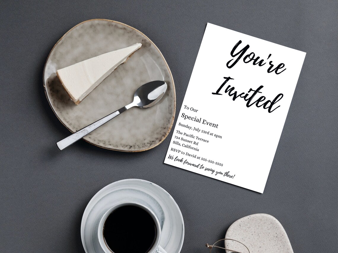 Minimalist Business Invitation Template Special Event - Etsy