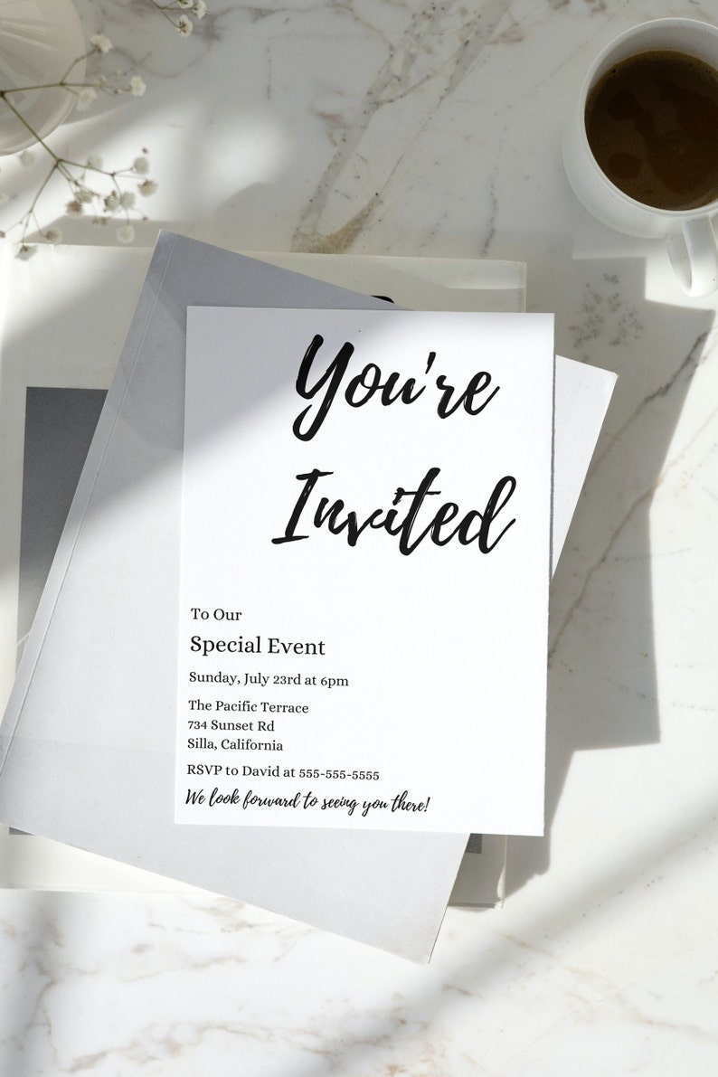 Minimalist Business Invitation Template Special Event - Etsy