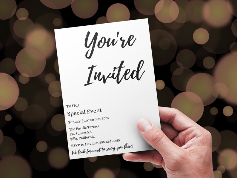 Minimalist Business Invitation Template Special Event - Etsy
