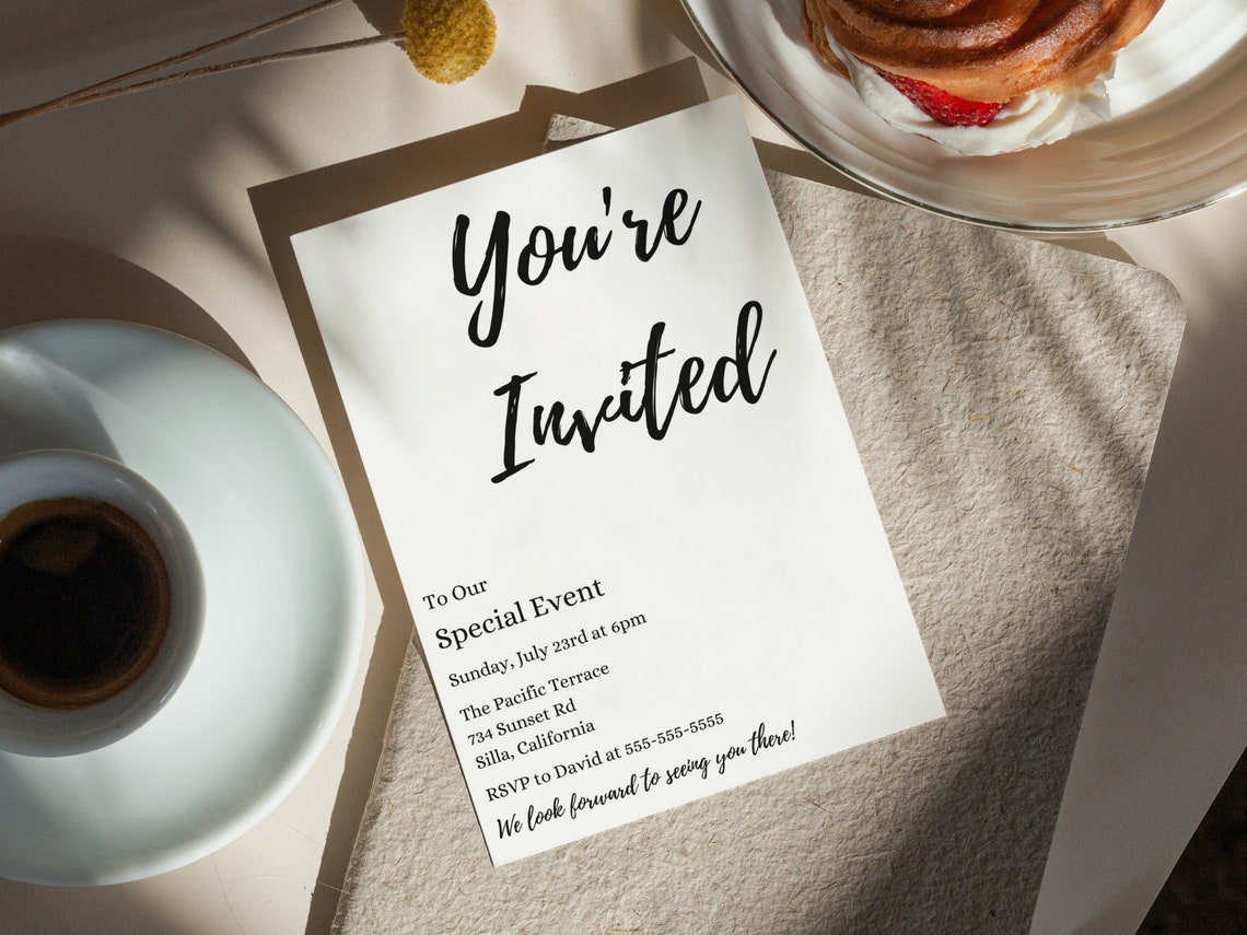 Minimalist Business Invitation Template Special Event - Etsy