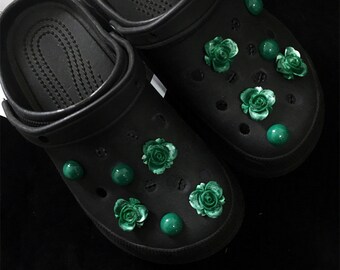 Dark Green Crocs - Etsy