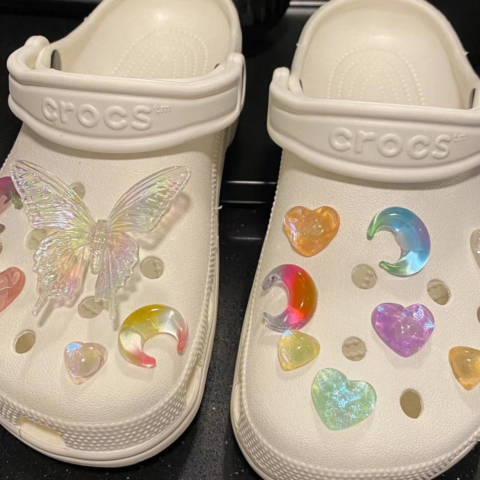 13 PCS Heart Shape Crocs Charms Set Transparent Heart Crocs - Etsy