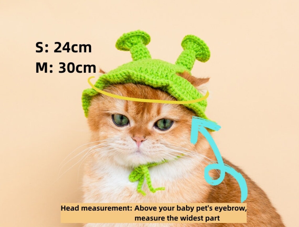 Shrek Inspired Hand Knitted Cat Cap Adorable Pet Funny Hat - Etsy