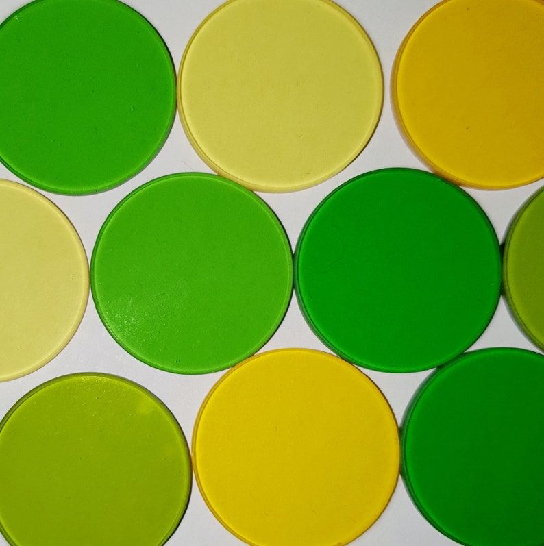 Shades of Yellow & Green Transparent Glass Discs - Etsy