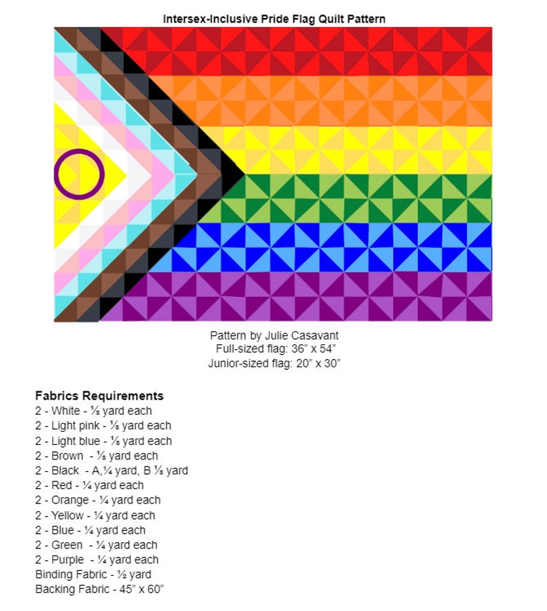 Intersex-inclusive Pride Flag Quilt Pattern - Etsy