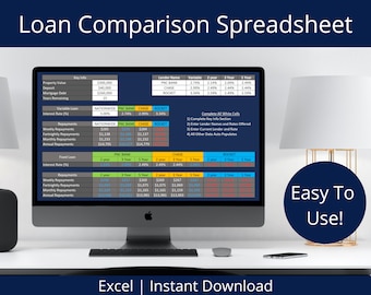 Loan Comparison Spreadsheet Refinancing Mortgage Calculator Best Deal ...
