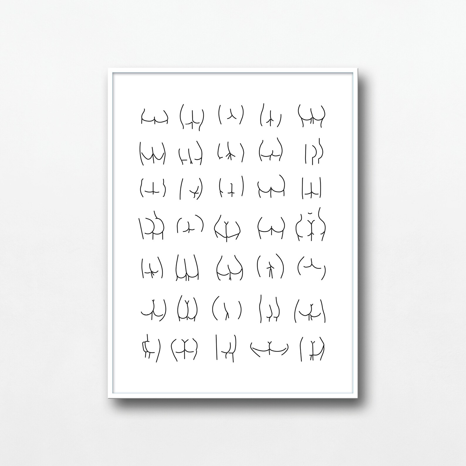 Cute Butts Bathroom Art Print | Funny Bum Collage (digital Download) - Etsy
