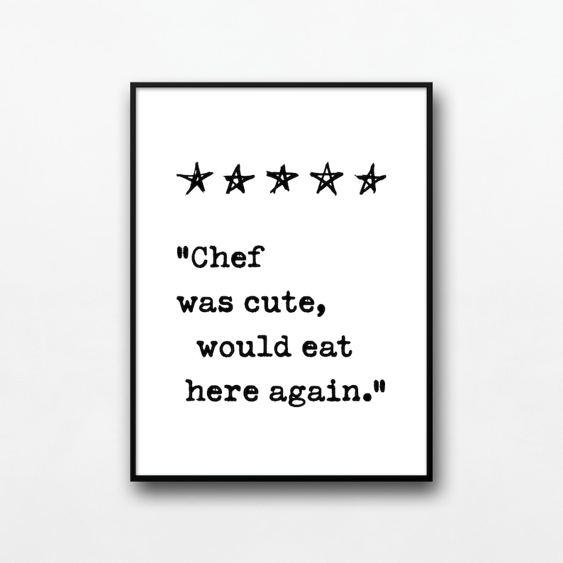5 Star Kitchen Review Print | Funny Kitchen Quote (digital Download) - Etsy