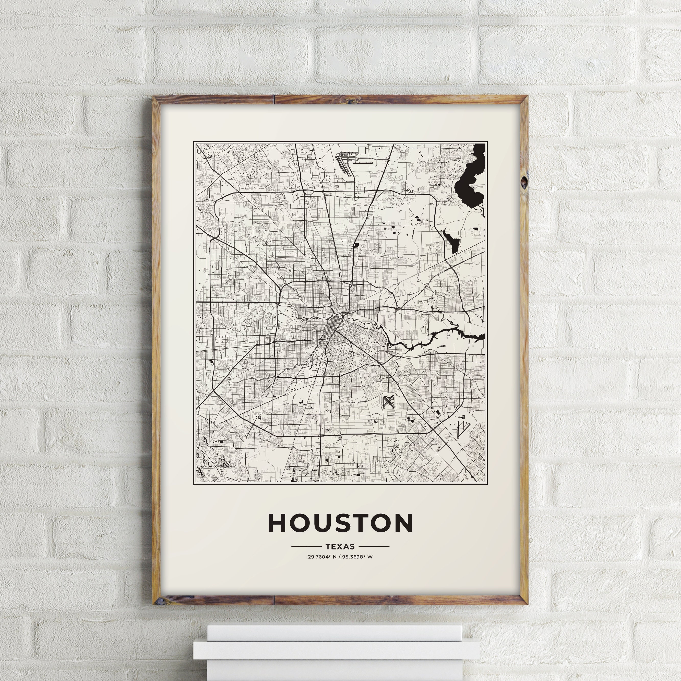 Houston Map Print, Houston Texas Maps, City Map Prints, Wall Art ...