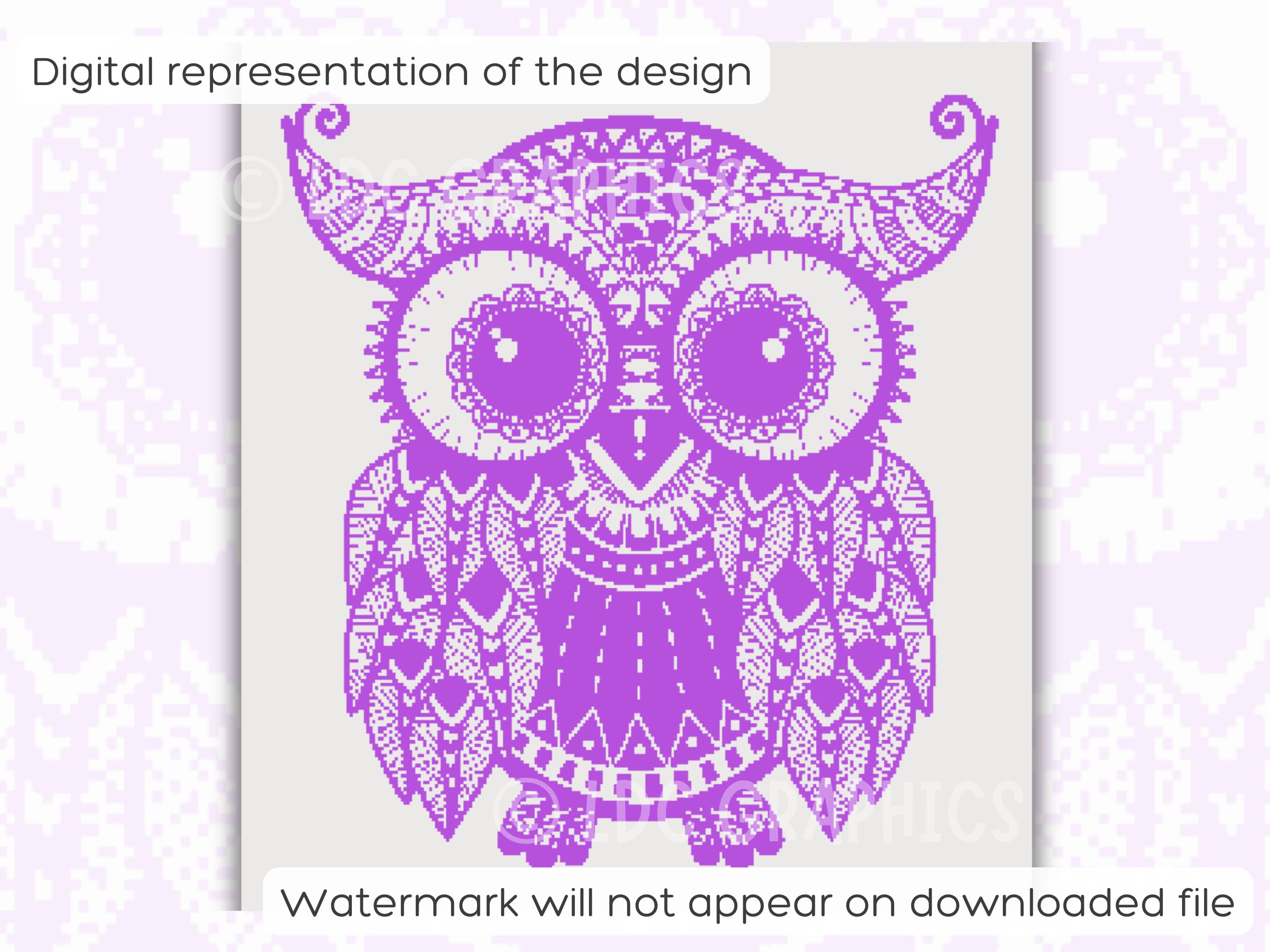 Owl Crochet Blanket Pattern Made Using Hdc Graphgan Chart for Afghan ...