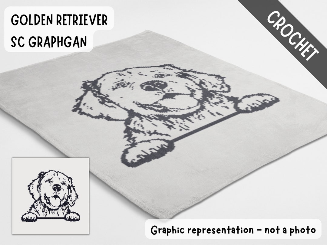 Golden Retriever Crochet Blanket Pattern Made Using Sc Graphgan Chart ...