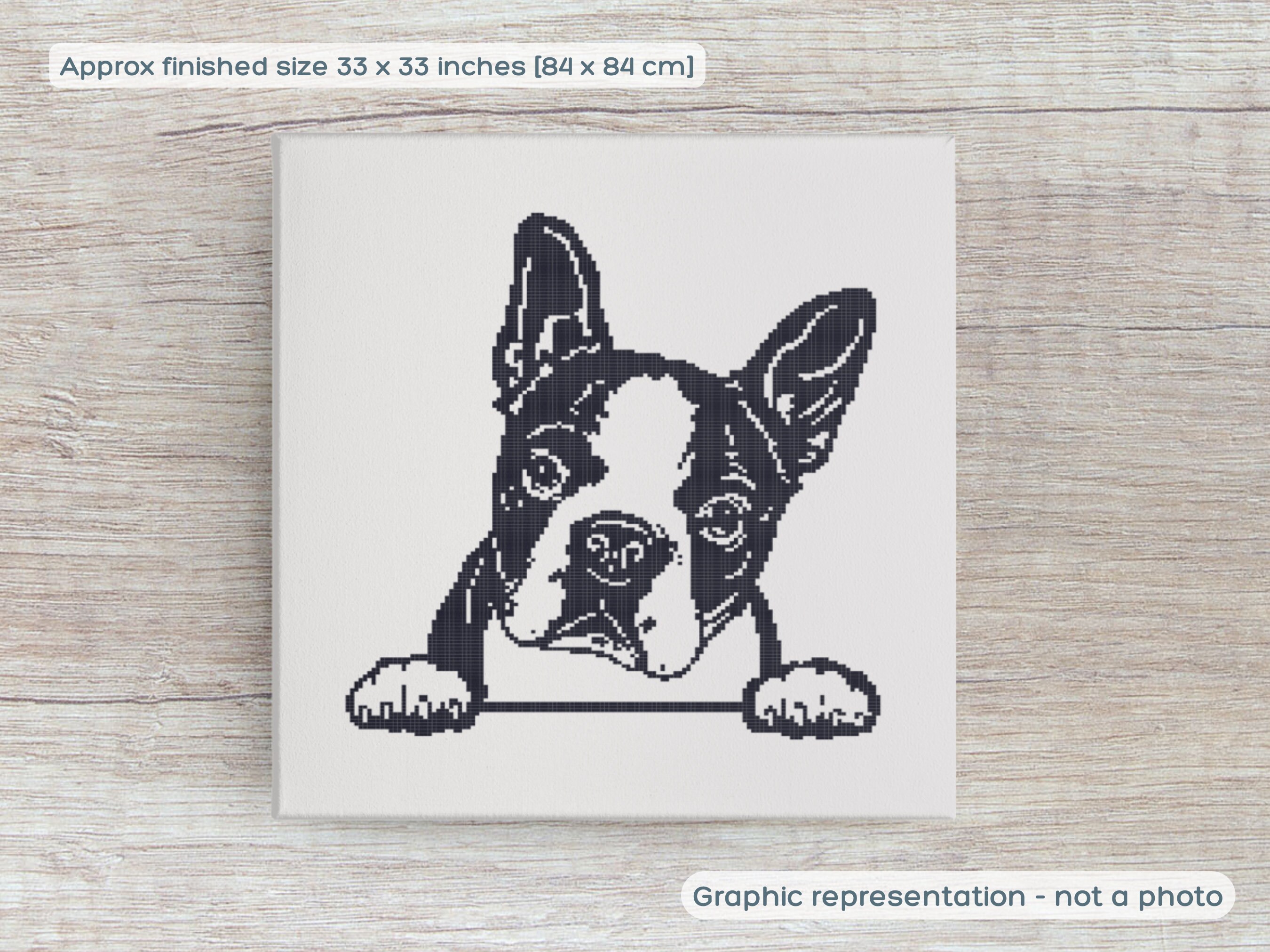 Boston Terrier Crochet Blanket Pattern Made Using Sc Graphgan Chart ...