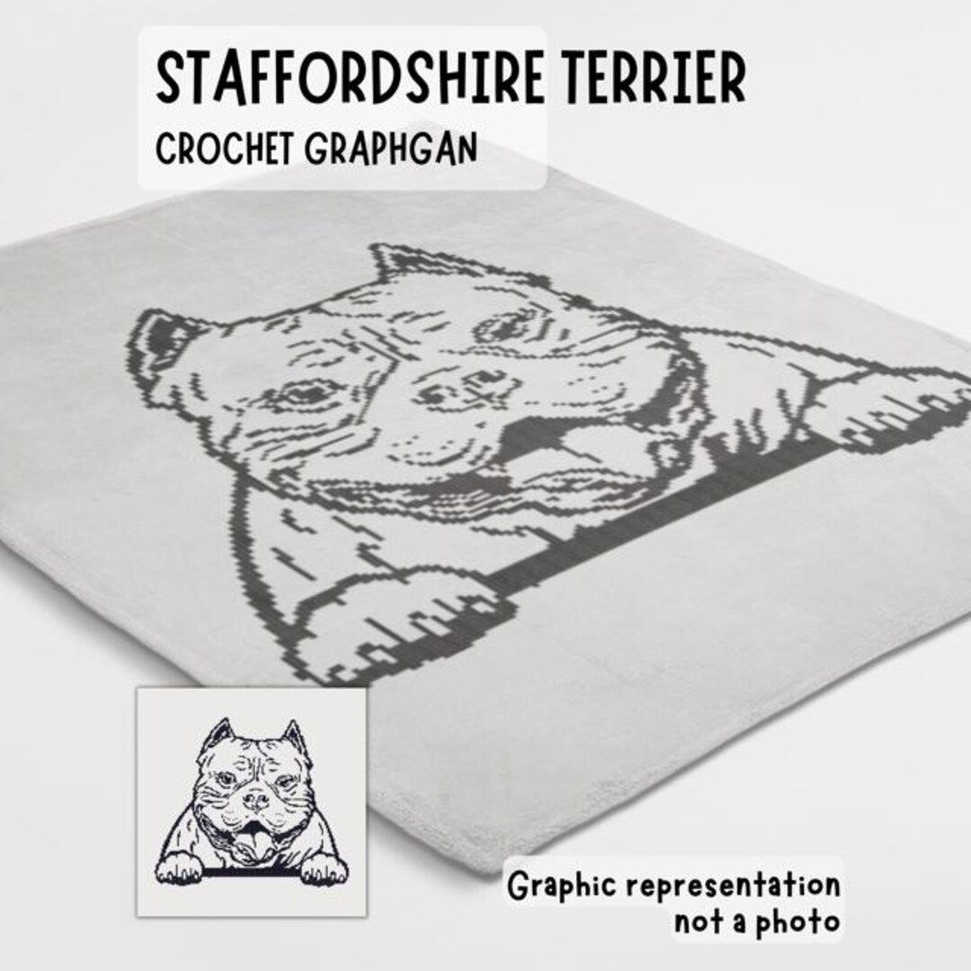 American Staffordshire Terrier Crochet Blanket Pattern Made Using Sc ...