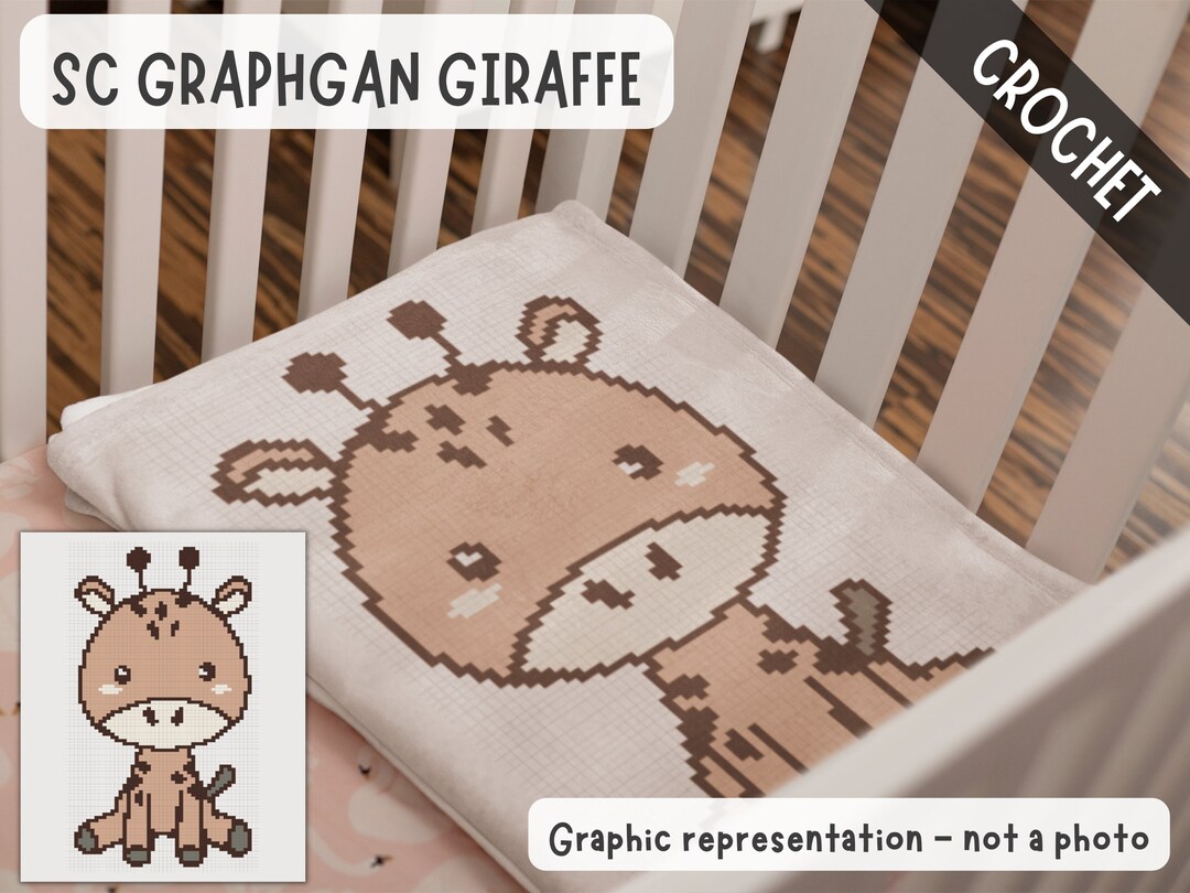 Giraffe Crochet Blanket Pattern Made Using Sc Graphgan Chart Cute ...