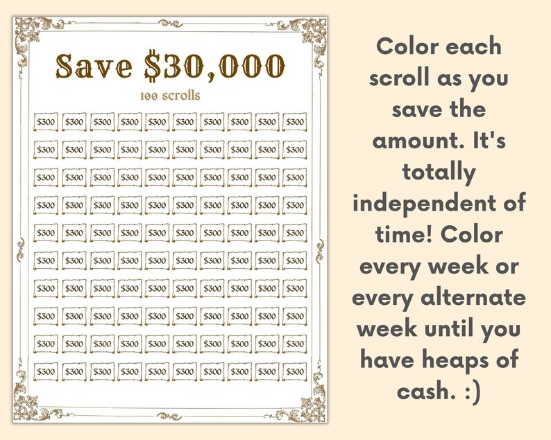 30k Savings 30k Challenge 30k Saving Challenge House Savings Chart ...