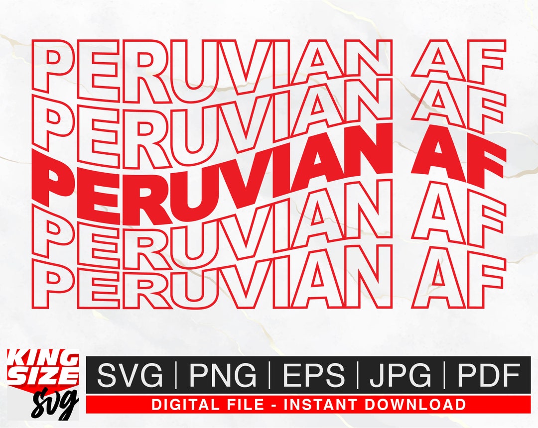 Peruvian AF SVG Peru Wavy Stacked Retro Wavy Letters Peru - Etsy