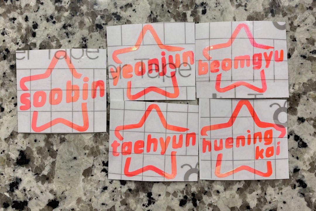 TXT Star Shape Decals - Etsy