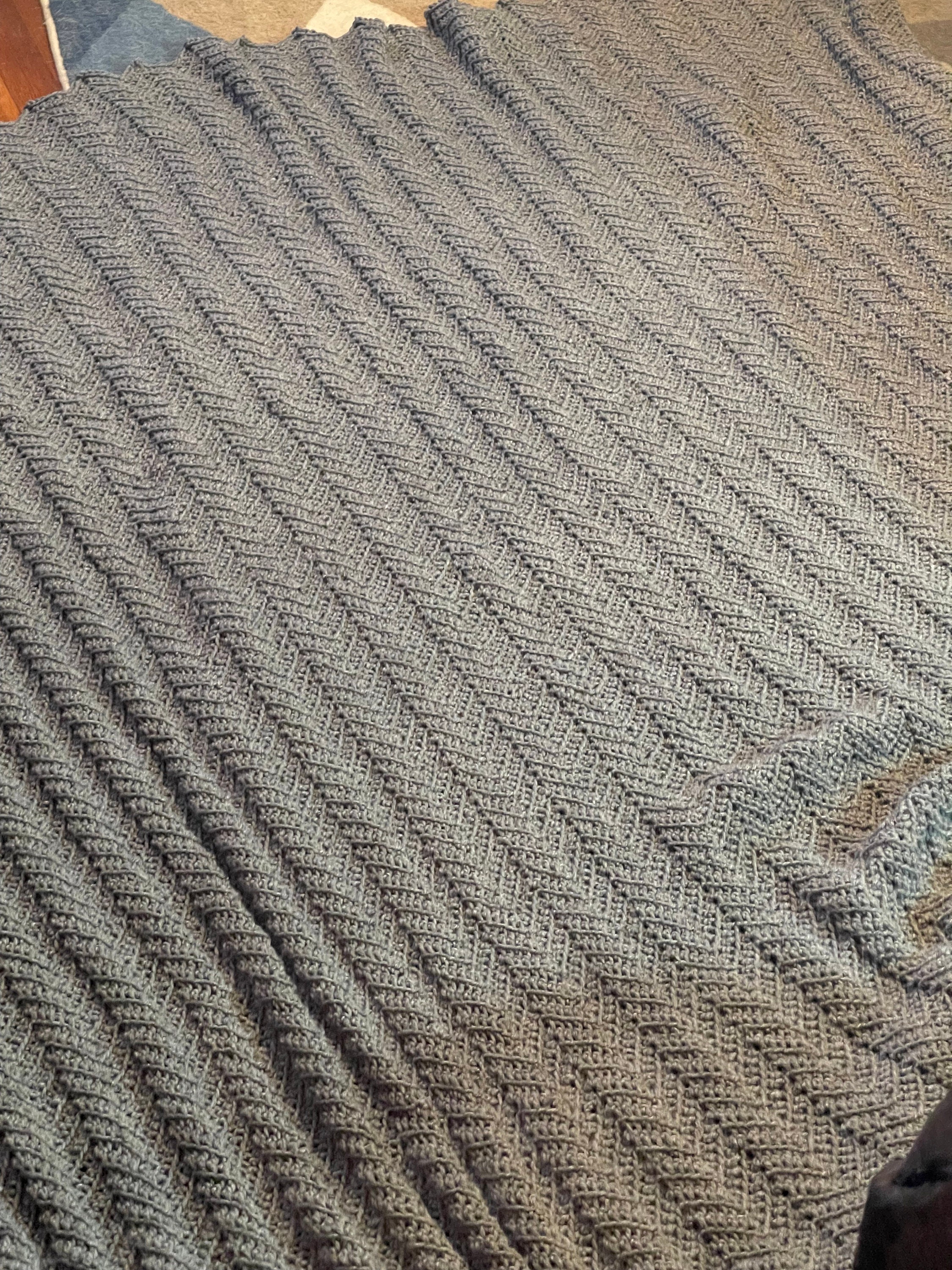 Large Gray Crochet Blanket - Etsy