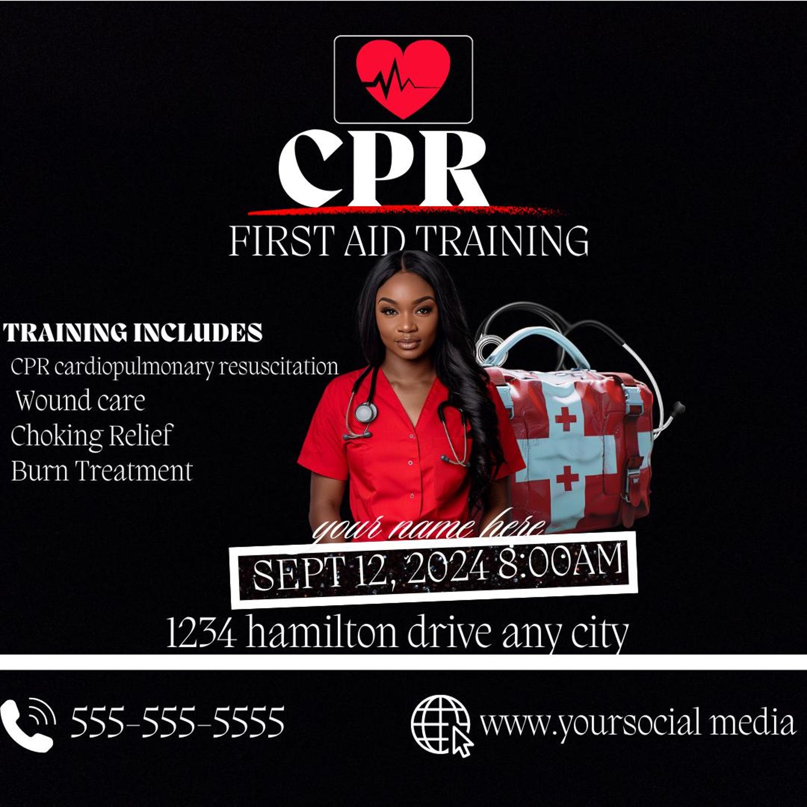 CPR First Aid Training Flyer Template (DIY Canva) - Etsy