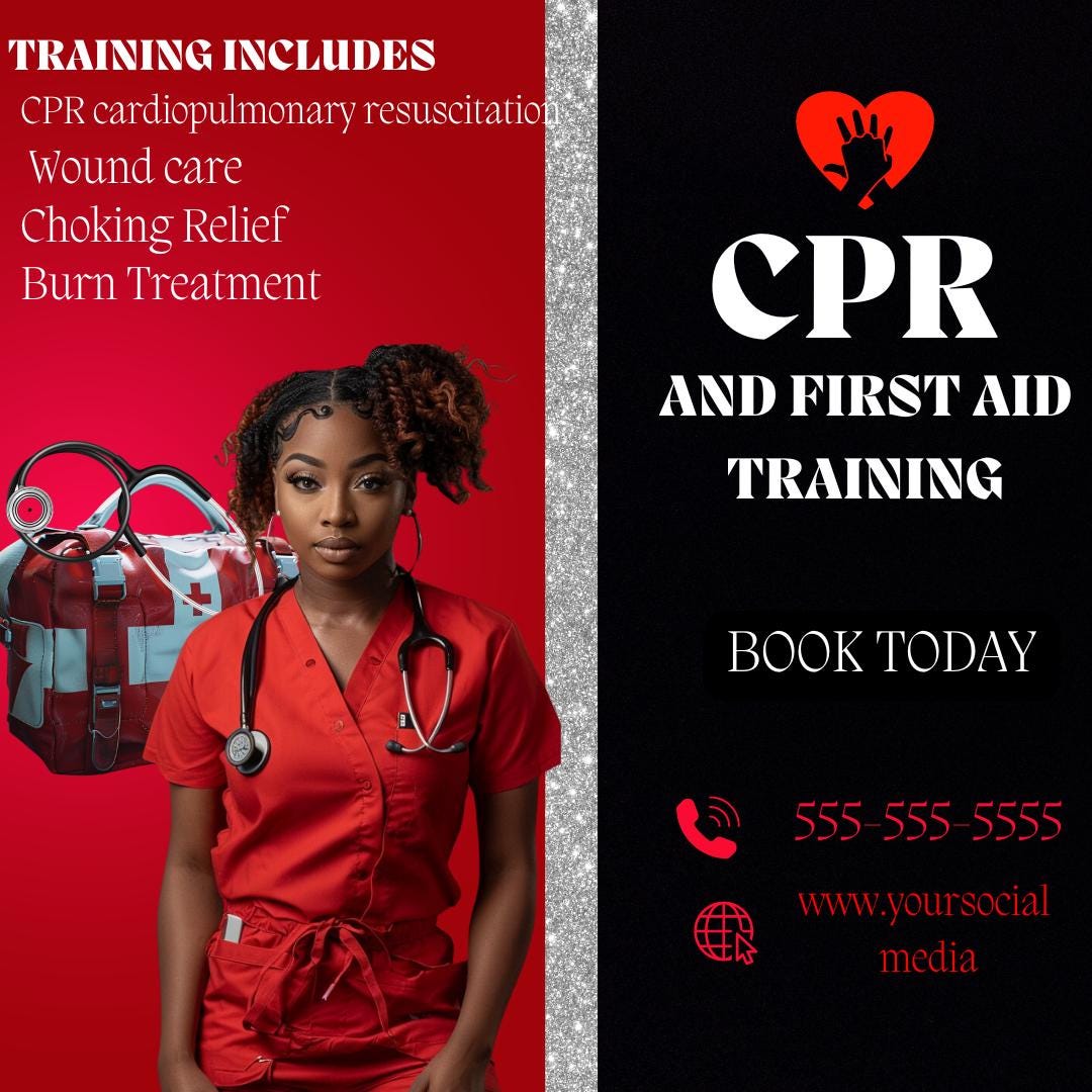 CPR Flyer TEMPLATE / DIY Medical Service Flyer/ First Aid Flyer ...