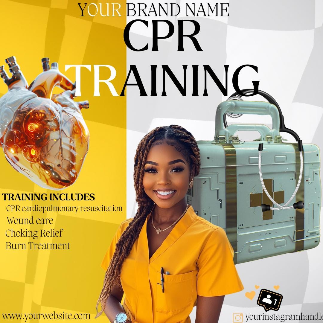 CPR Flyer TEMPLATE / DIY Medical Service Flyer/ First Aid Flyer ...