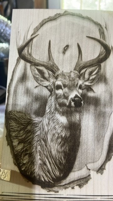 Laser Engraved Deer With Integrated Frame - Etsy