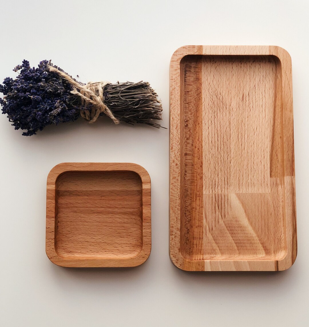 Rectangular Wood Catch All Tray Rustic Wood Organizer Storage Tray for ...