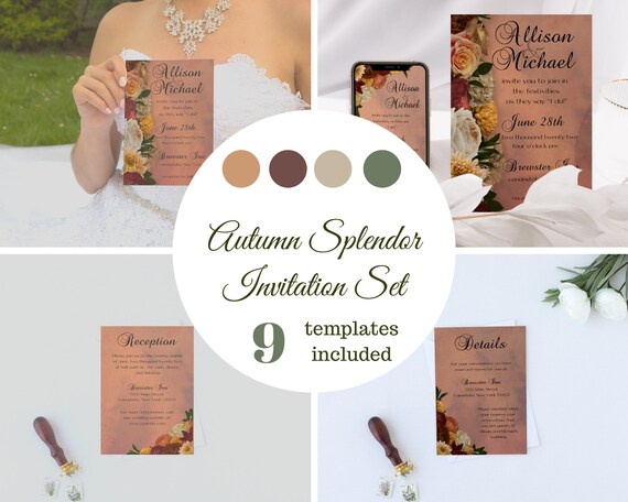 Rustic Fall Wedding Invitation Set - Etsy