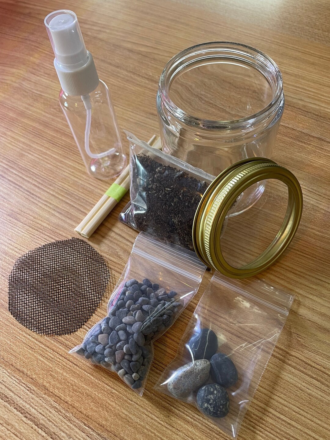 Terrarium Kit, Indoor Gardening, Miniature Oasis, DIY Gift, Plant Gift ...