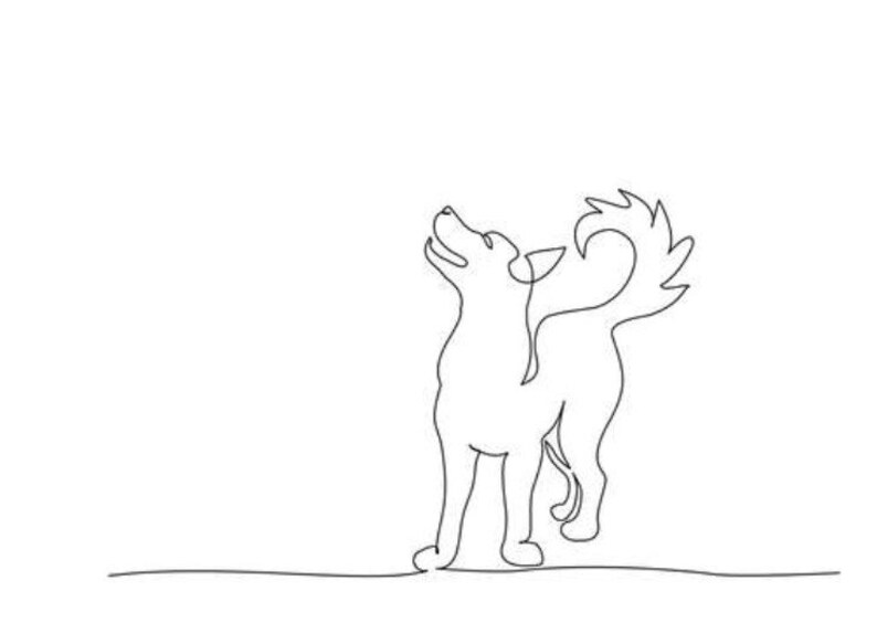 Continuous One Line Drawing Walking Dog - Etsy