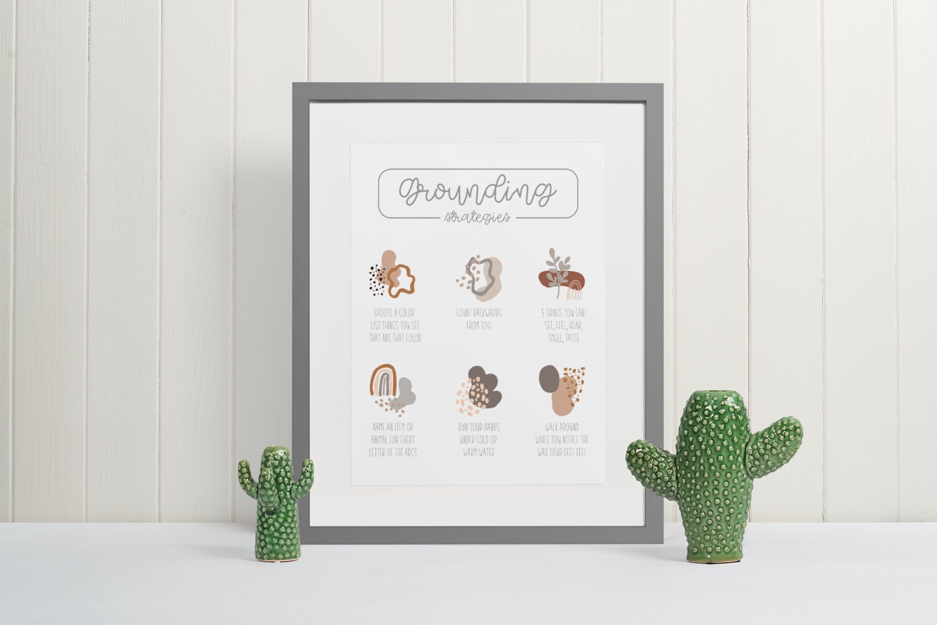 Grounding Strategy Poster Printable, Therapy Office Decor, PTSD, Trauma ...