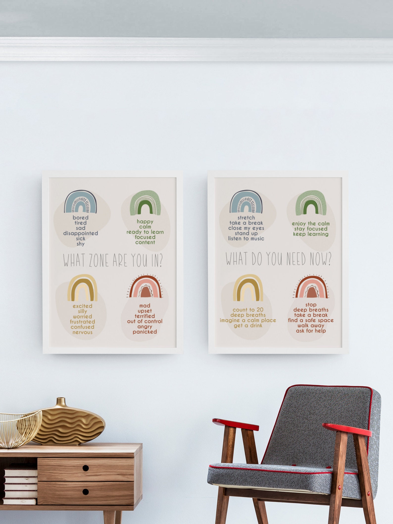 Zones of Regulation Rainbows Printable, Calm Down Corner, School ...