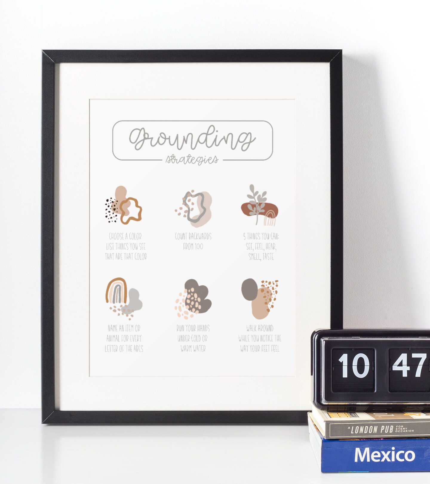 Grounding Strategy Poster Printable, Therapy Office Decor, PTSD, Trauma ...